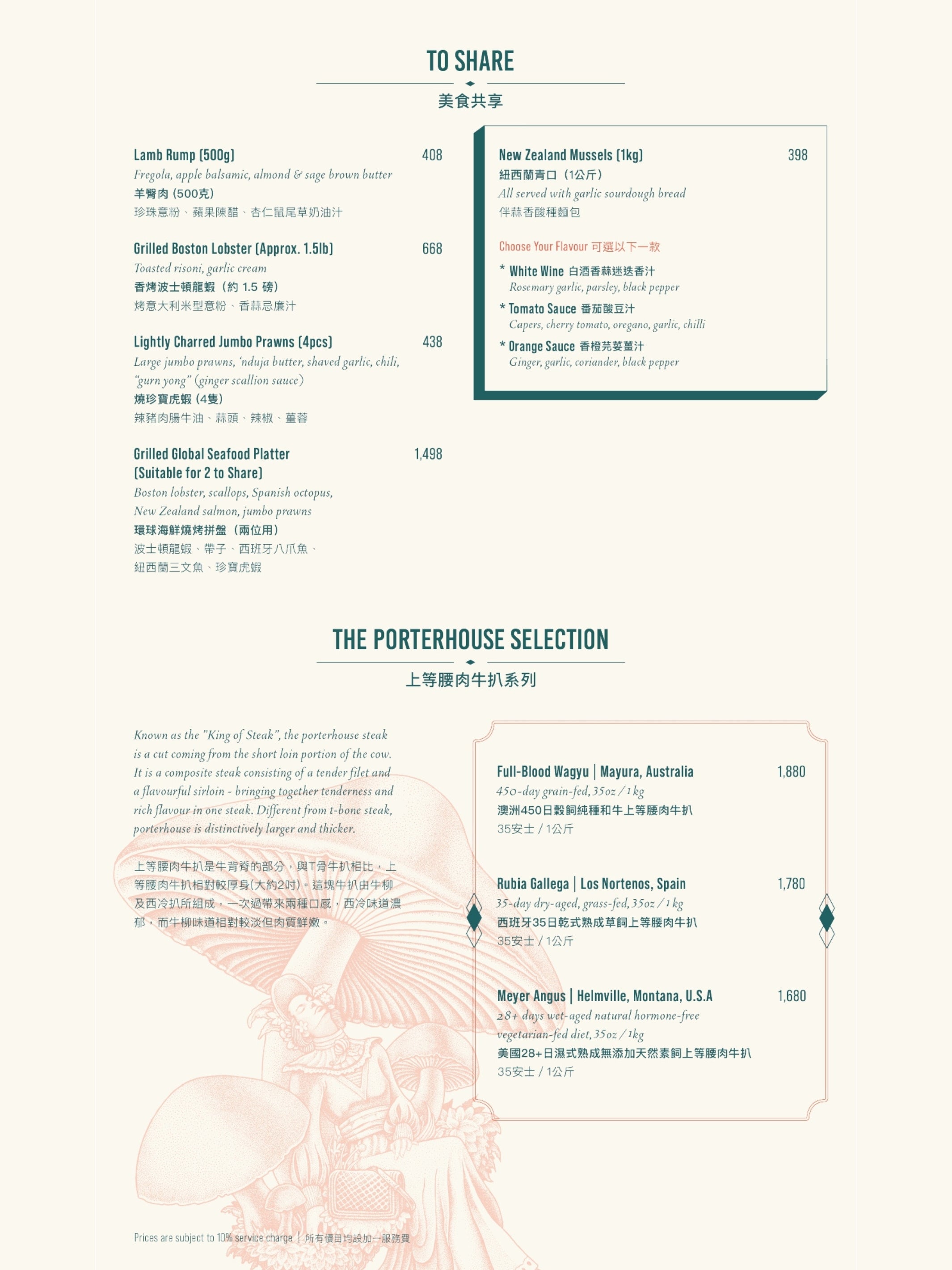 Porterhouse menu store